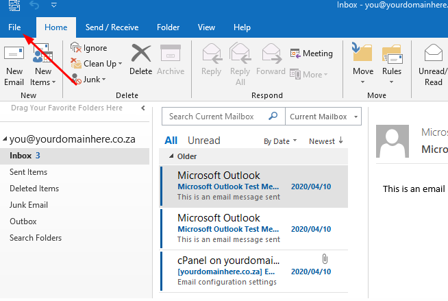 Step 1 - Backup email account - Knowledgebase